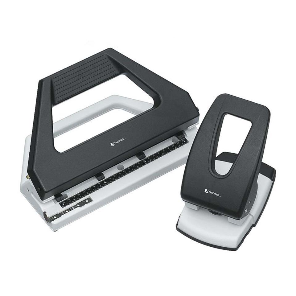 Rexel Heavy Duty 4 Hole Adjustable Punch 30 Sheet Black | Winc