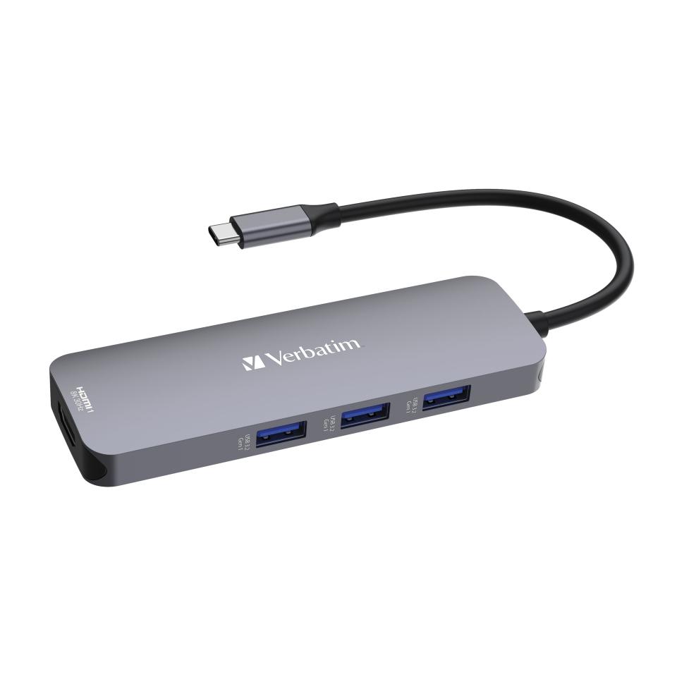 Verbatim Cmh-08 USB-C Multiport Hub 2 X HDMI 3 X USB-A Sd Microsd USB-C ...