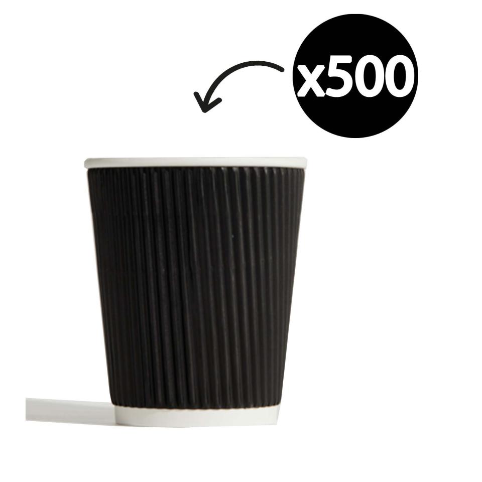 Pinnacle 8oz Ripple Wrap Cup Black Carton 500 | Winc