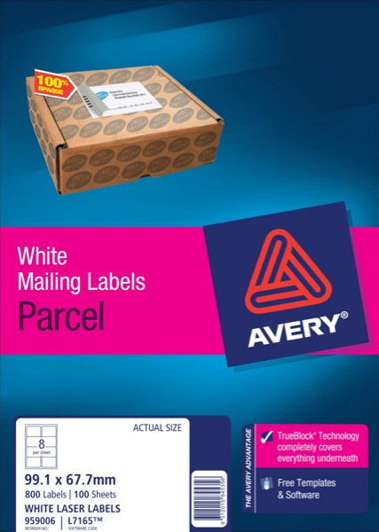 Avery Shipping Labels with TrueBlock for Laser Printers - 99.1 x 67.7mm ...
