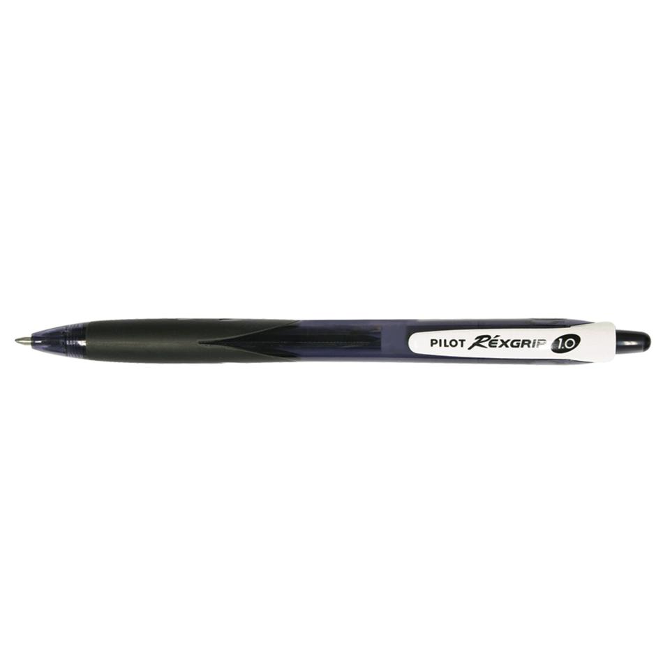 Pilot Begreen Rexgrip Retractable Ballpoint Pen Medium 1.0mm Black Pack ...
