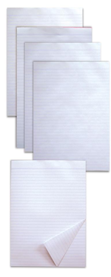 Winc Ruled Writing Pad A4 Bond 60gsm White 100 Sheets Pack 10 | Winc