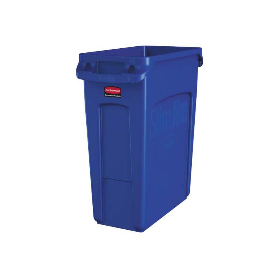 Rubbermaid Commercial Vented Slim Jim 60 L Bin Blue | Winc