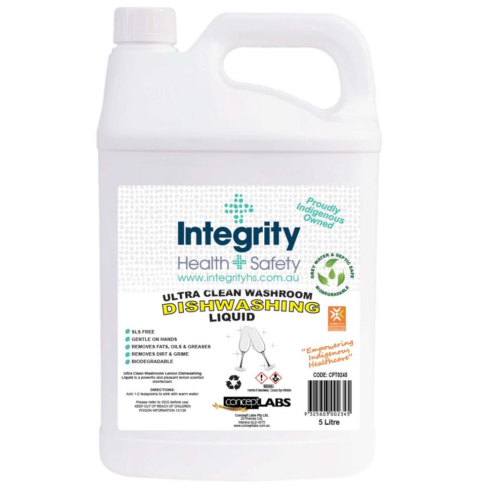 Integrity Health & Safety Dishwashing Liquid 5 Litre Bottle | Winc