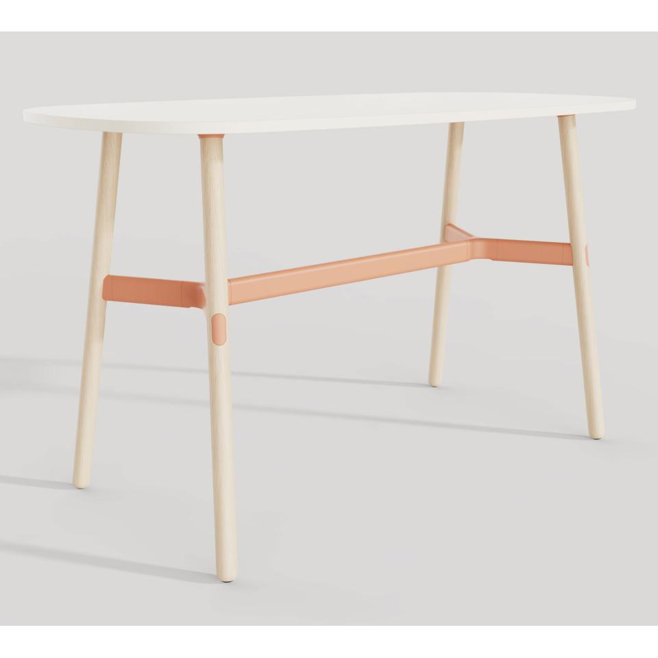 Okidoki Standing Table Base 1800 W X 900 D X 1025mm H Ash Legs Pink ...