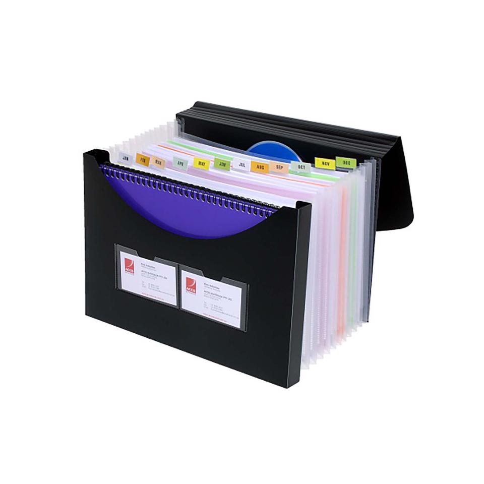 Marbig Expanding File With Storage Box 13 Pocket A4 Black | Winc