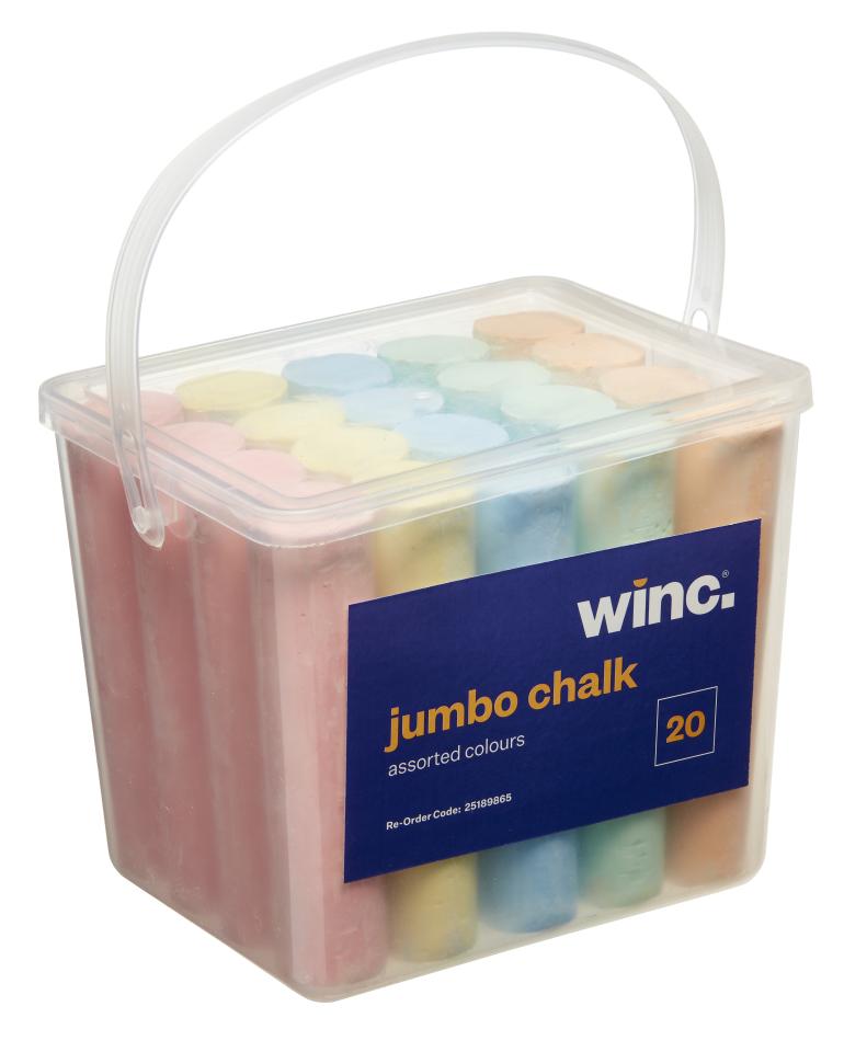 Winc Chalk Jumbo Assorted Colours Bucket 20 | Winc