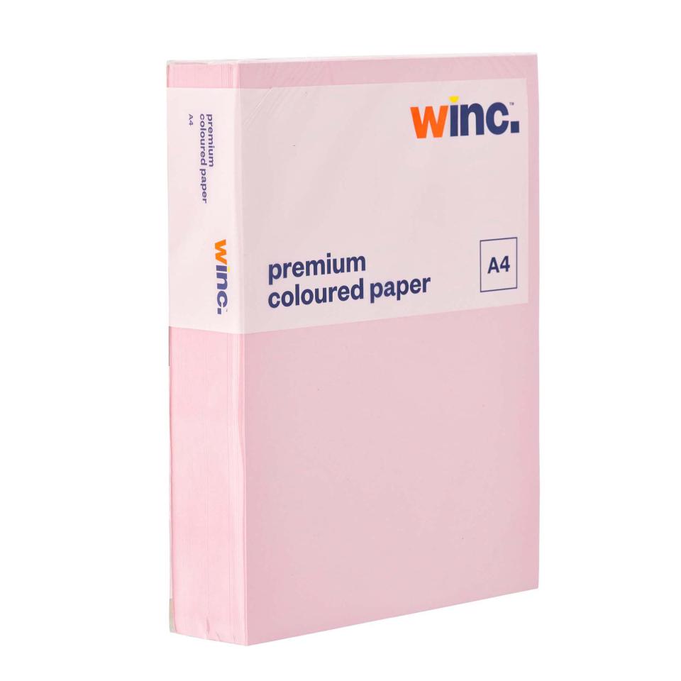 Winc Premium Coloured Cover Paper A4 160gsm Pink Pack 250 | Winc