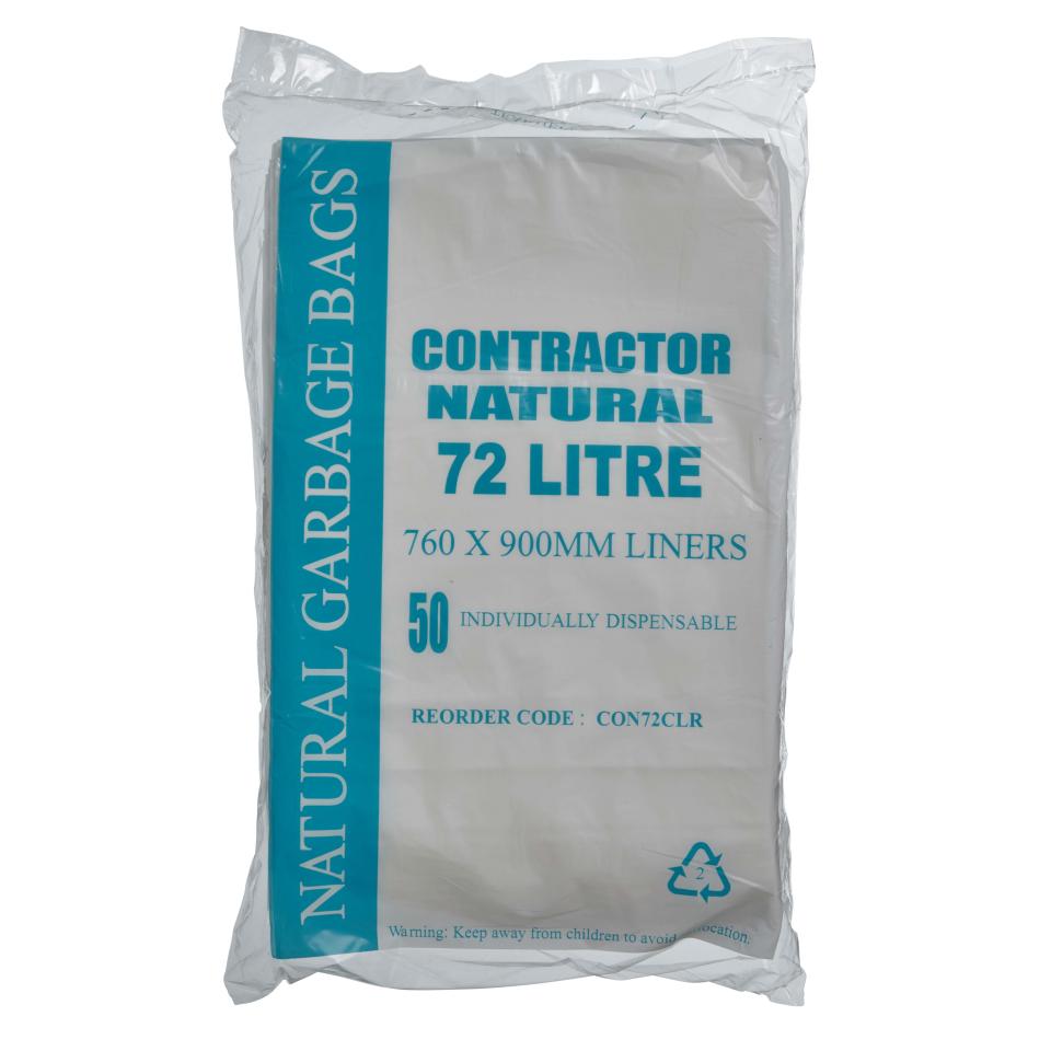 Austar Bin Liners Contractor Heavy Duty 72 Litre Natural Opaque Packet ...