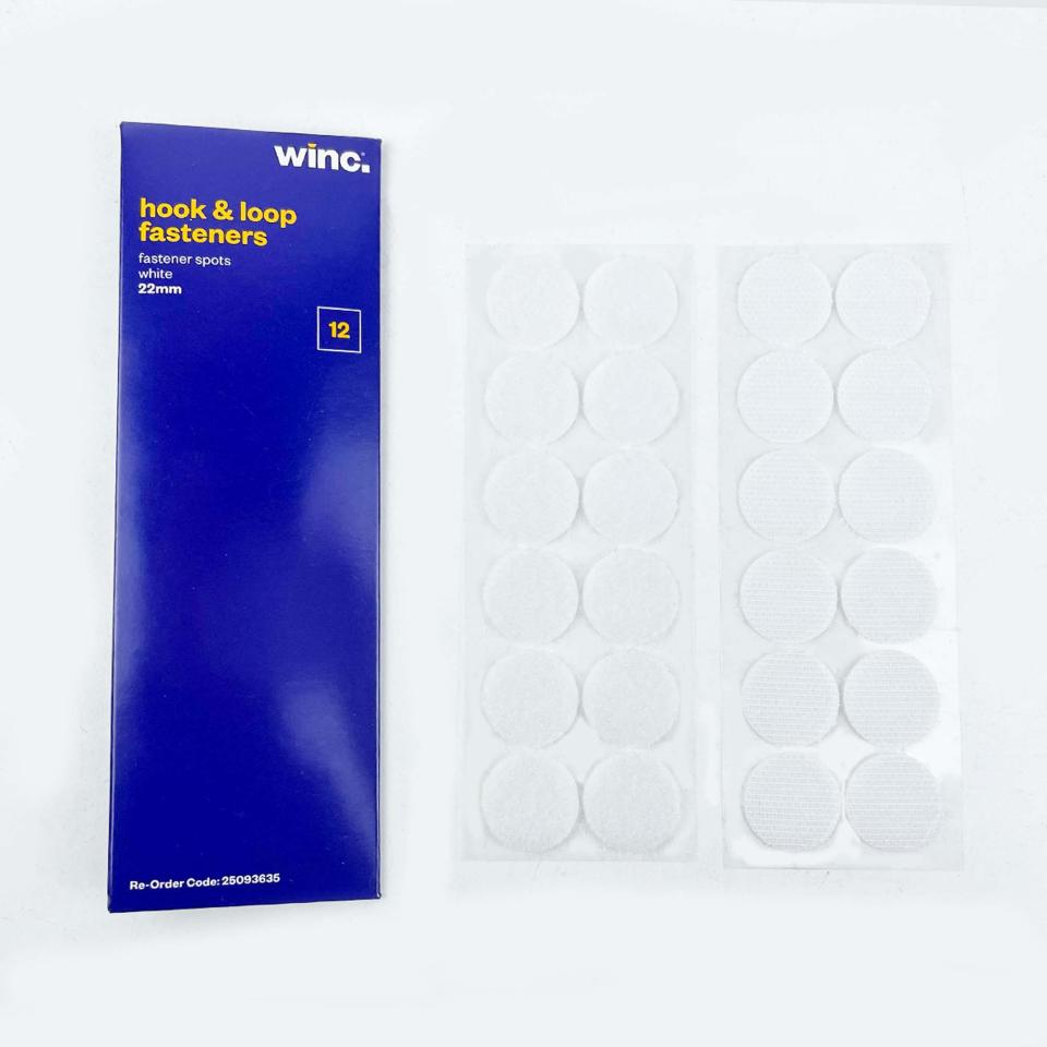 Winc Hook And Loop Fasteners Spot 22mm White Pack Of 12 | Winc