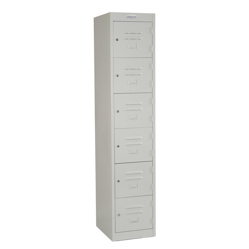 Steelco 5 Tier Steel Locker Silver Grey | Winc
