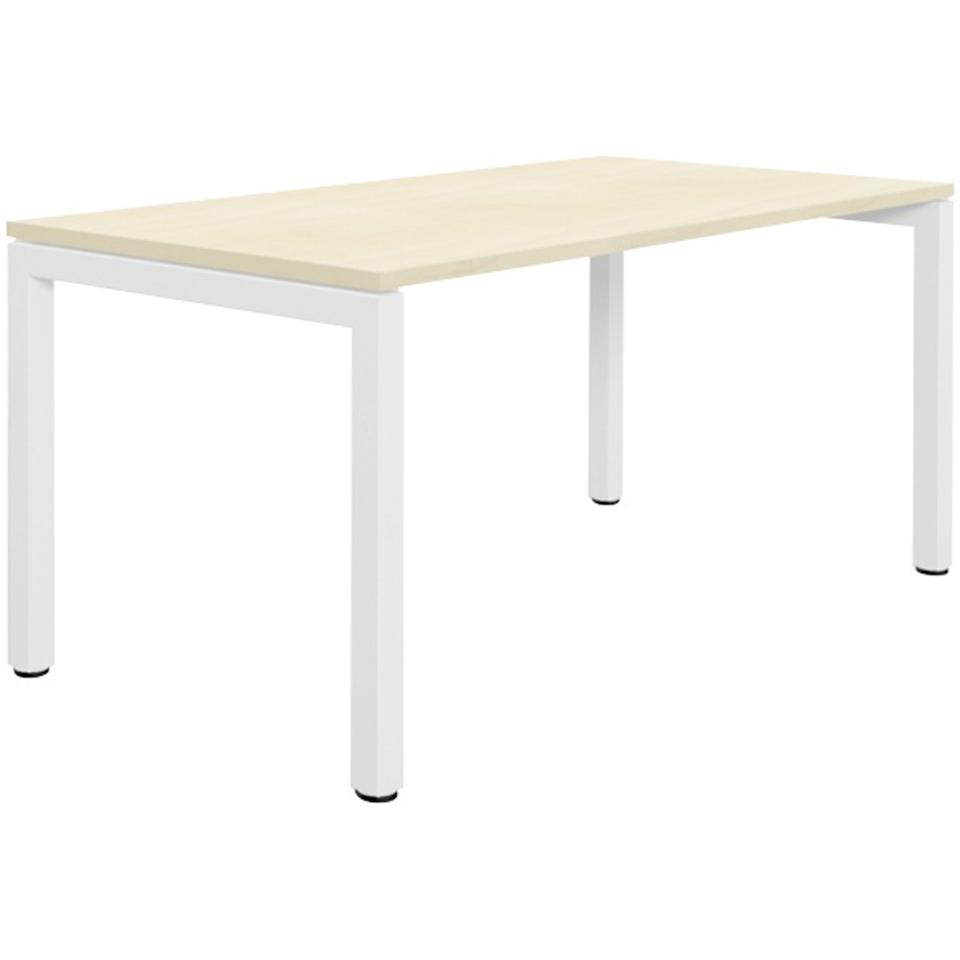 DDK Plaza Desk 725h x 1500w x750dmm Maple Top/ White Frame | Winc