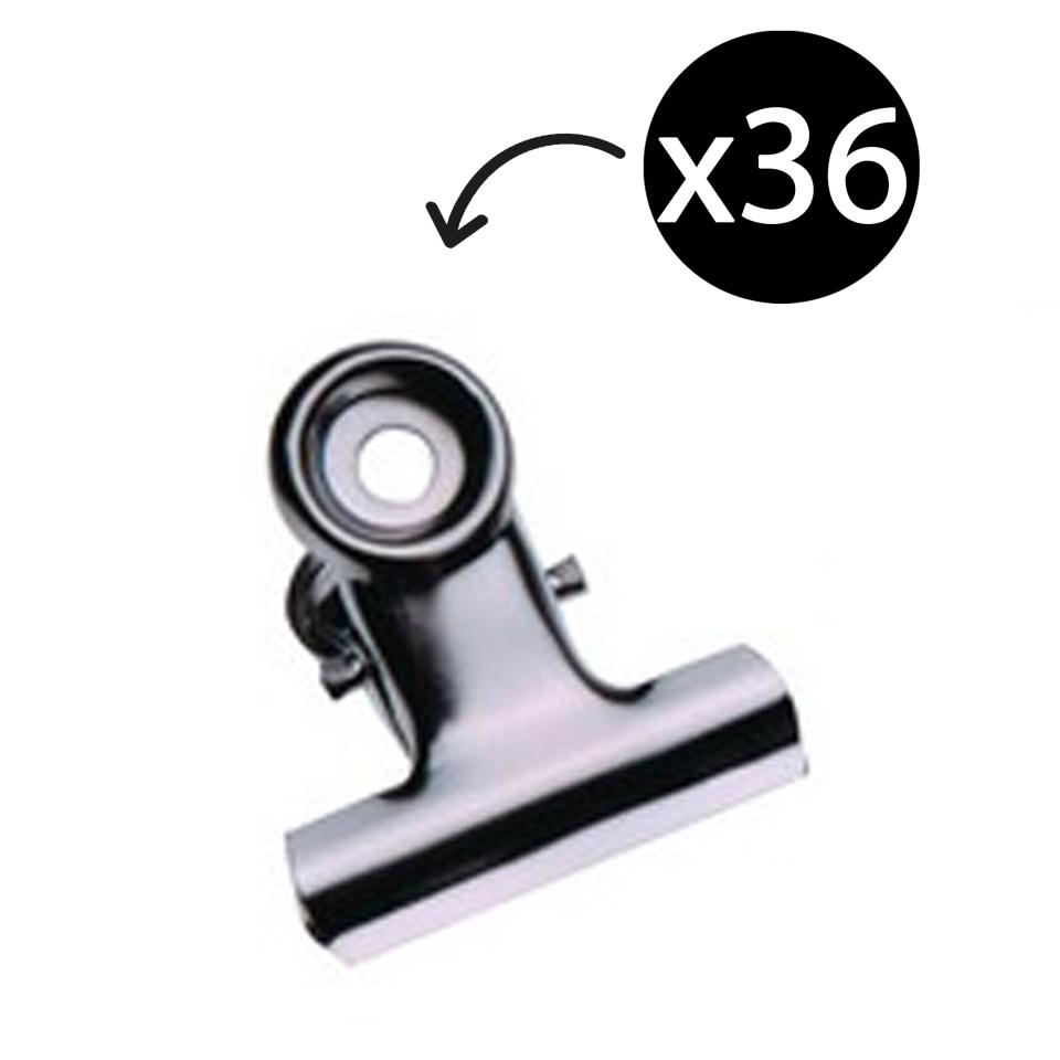 Esselte Bulldog Clips 75mm Chrome Box 36 | Winc