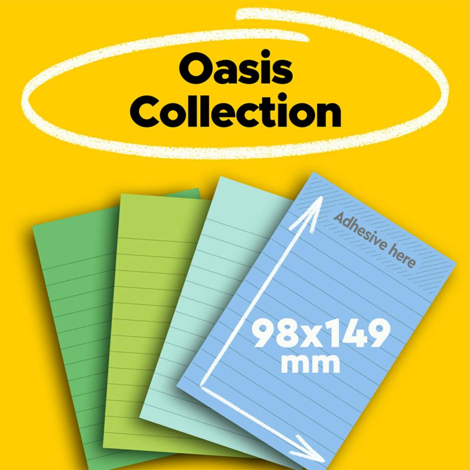 Post-it 100% Recycled Paper SS Notes 4pk 98x149 Oasis | Winc