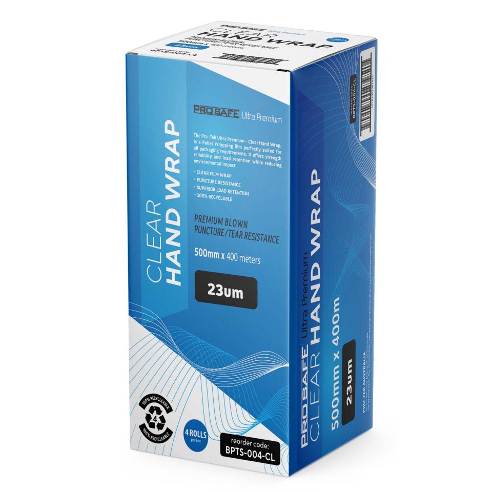 Pro Safe Stretch Wrap Blown Hand Film Roll Clear 500mm X 400m 23um ...