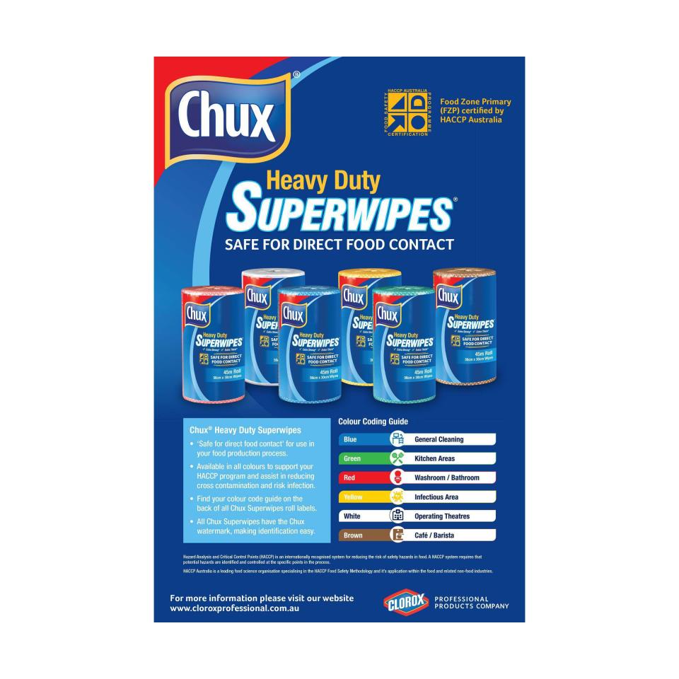 Chux 9305Y Heavy Duty Superwipes Roll Yellow 45m | Winc