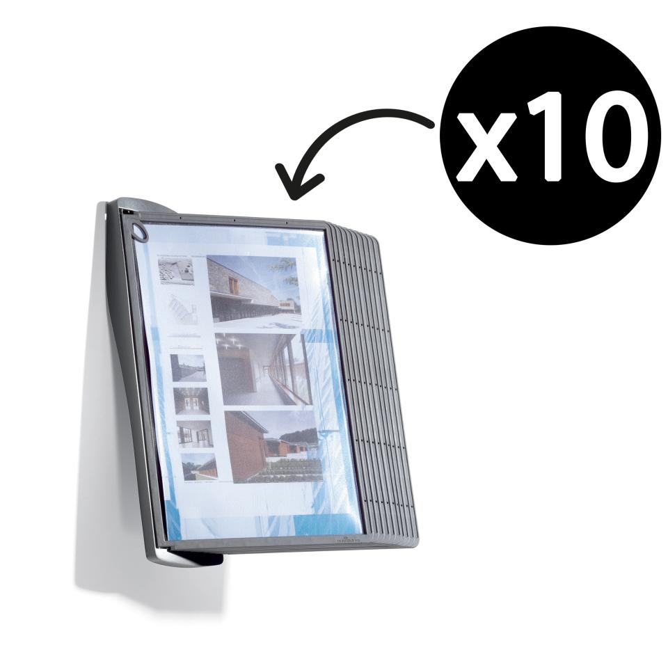 Durable Wall Display System 10 Panels Grey | Winc