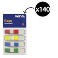 Winc Flags Mini 12x43mm Assorted Colours Pack 140 | Winc