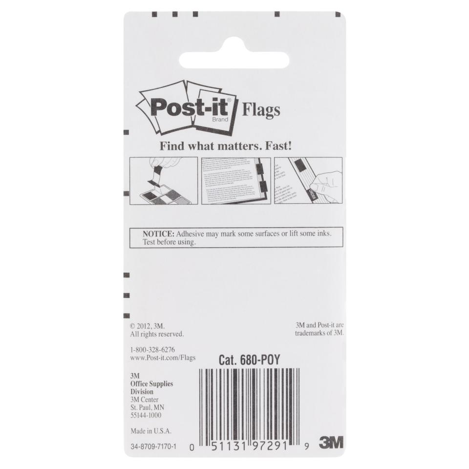 Post-It Flags Translucent Flags 25 x 45mm Assorted Pack 3 | Winc