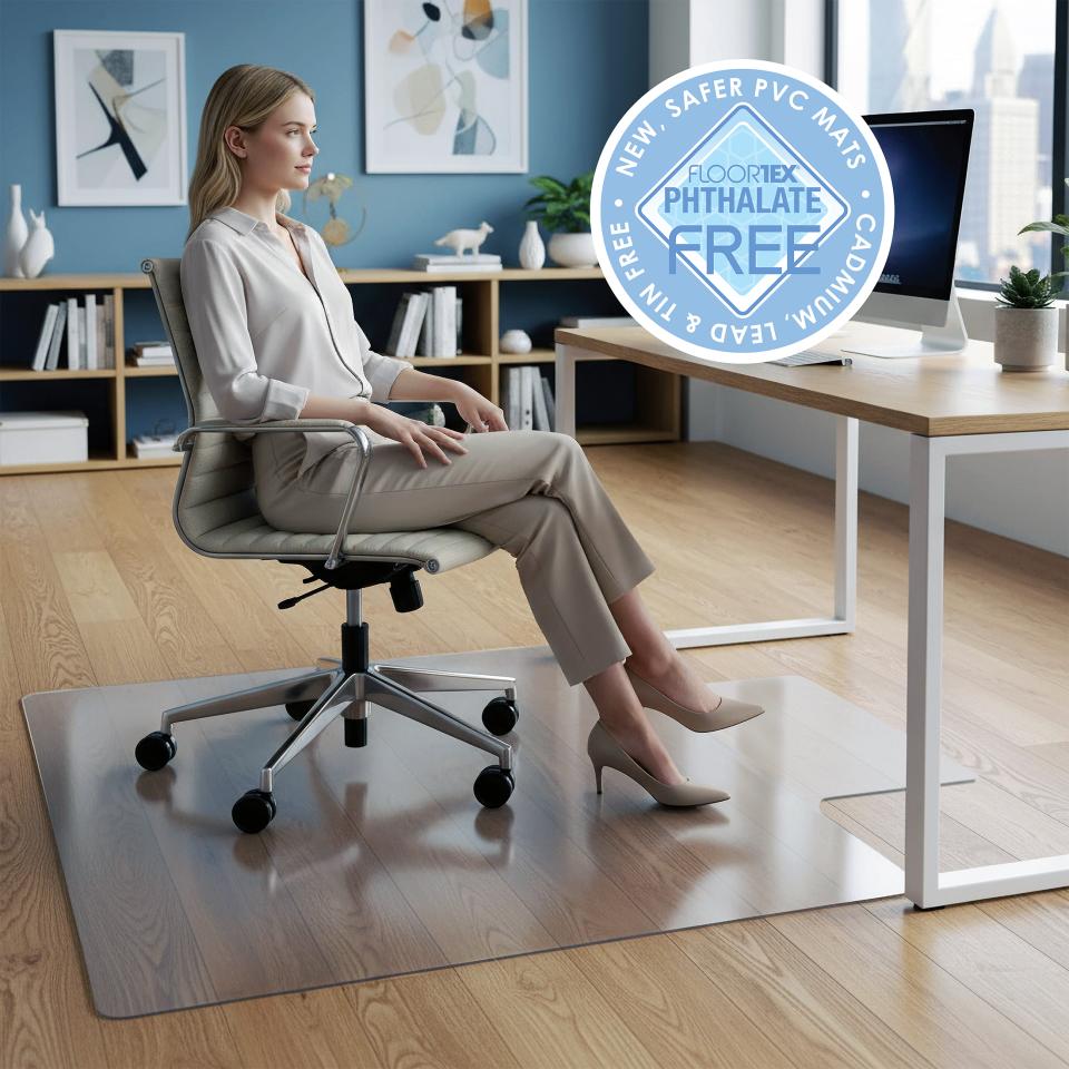 Floortex Chair Mat Hard Floor Pvc 114 x 134 Keyhole | Winc