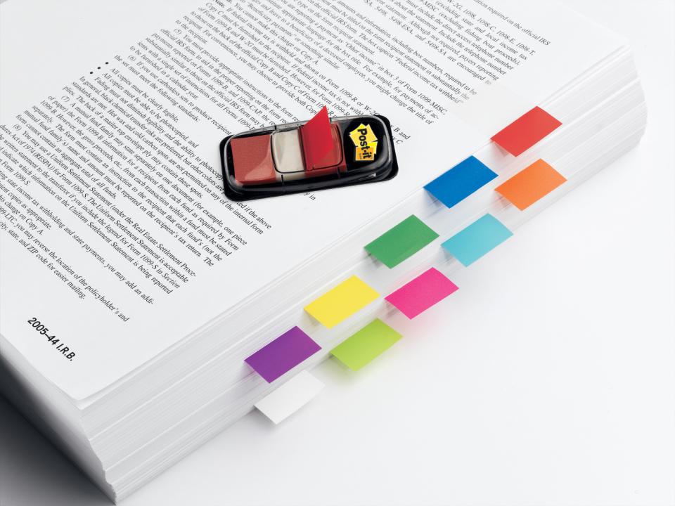 Post-It Flags 25.4 x 43.2mm Yellow Pack 100 2 x 50 | Winc