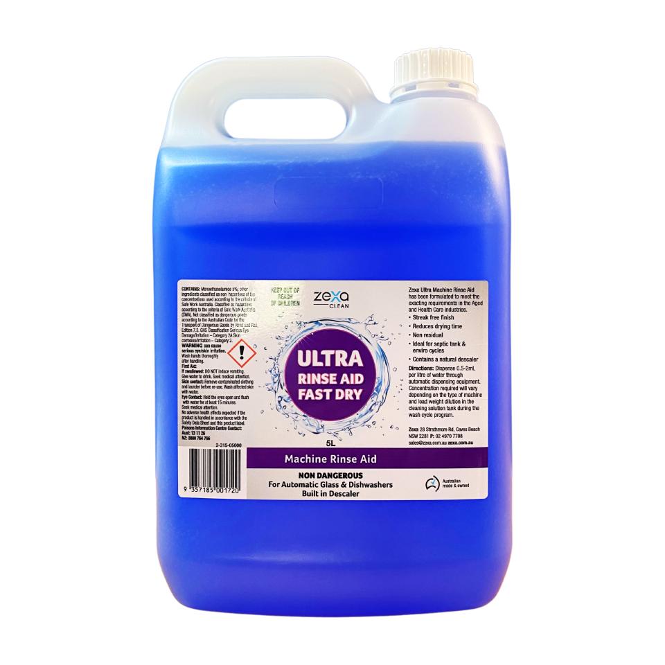 Zexa Ultra Rinse Aid Fast Dry 5L | Winc