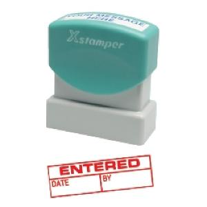 X-Stamper Date 'Entered' Self-Inking Stamp With Red Ink | Winc