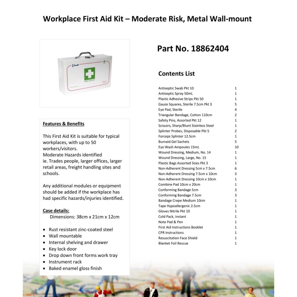 Uneedit First Aid Kit Type B Metal Wallmount Each | Winc