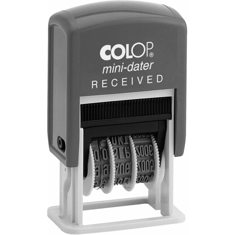 Colop Mini Date 'Received' Self-Inking Stamp Blue & Red Ink | Winc