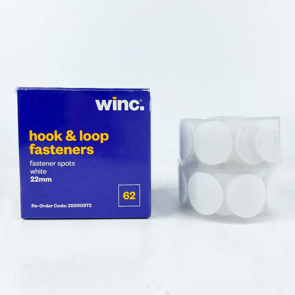 Winc Hook And Loop Fasteners Spot White 22mm Pack Of 62 | Winc