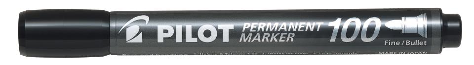 Pilot SCA-100 Permanent Marker Bullet - Black - Box 12 | Winc