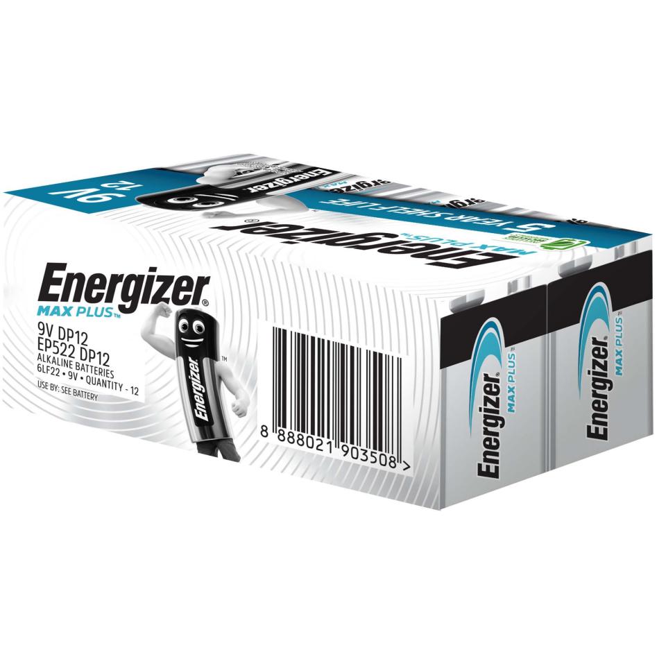 Energizer MAX Plus Alkaline Batteries 9v Pack 12 | Winc