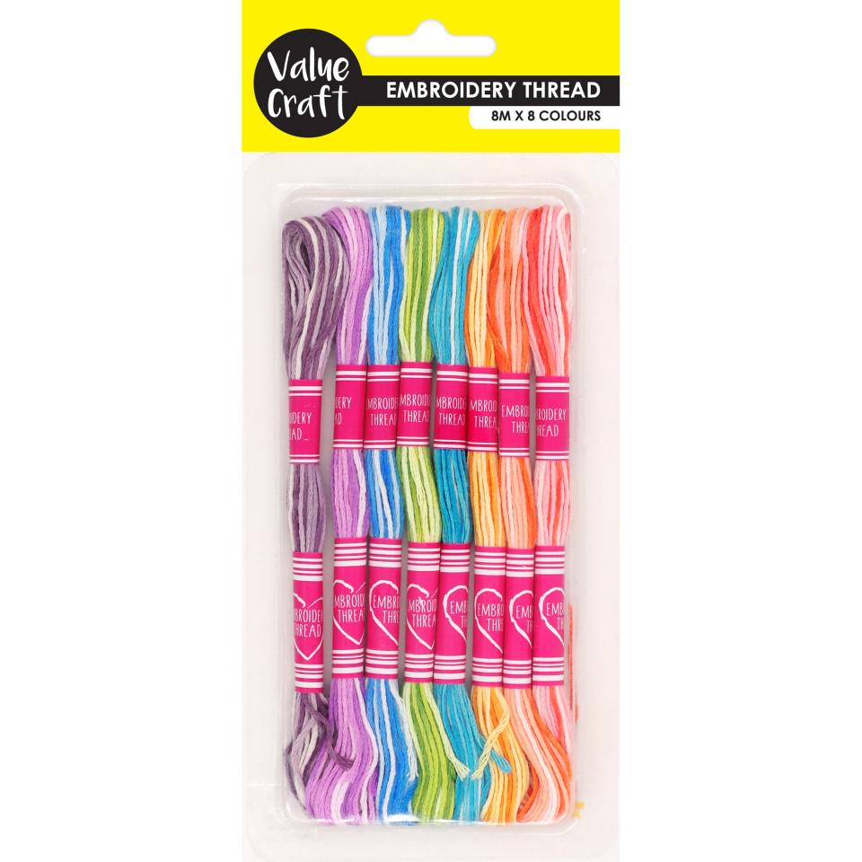Value Craft Embroidery Thread 8m Mixed Pastels 8pcs | Winc