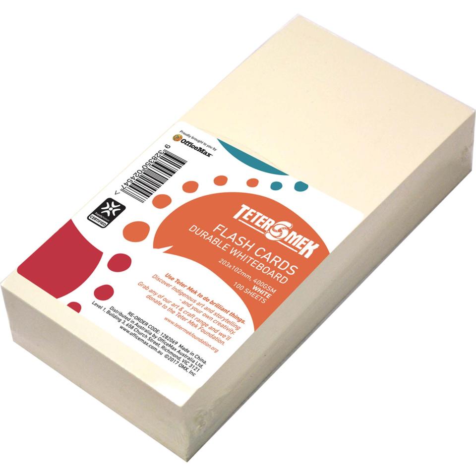 Teter Mek White Flash Card 203x102mm 300gsm Pack 100 | Winc