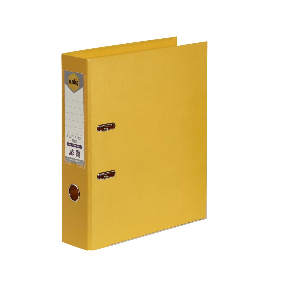 Marbig Lever Arch PE Linen A4 Yellow | Winc Marbig Lever Arch PE Linen A4 Yellow | Winc