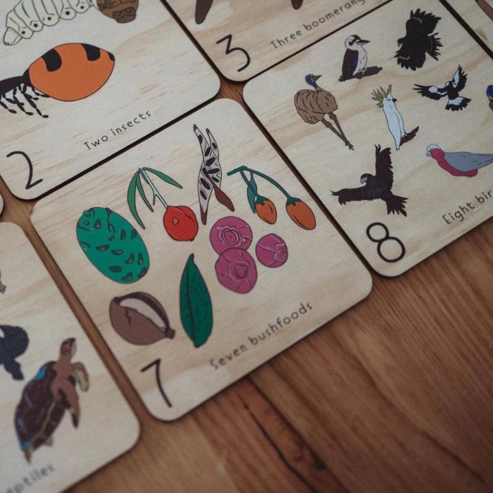 Timber Kids Aboriginal Easy-as-123 Timber Number Learning Tiles 12cm | Winc