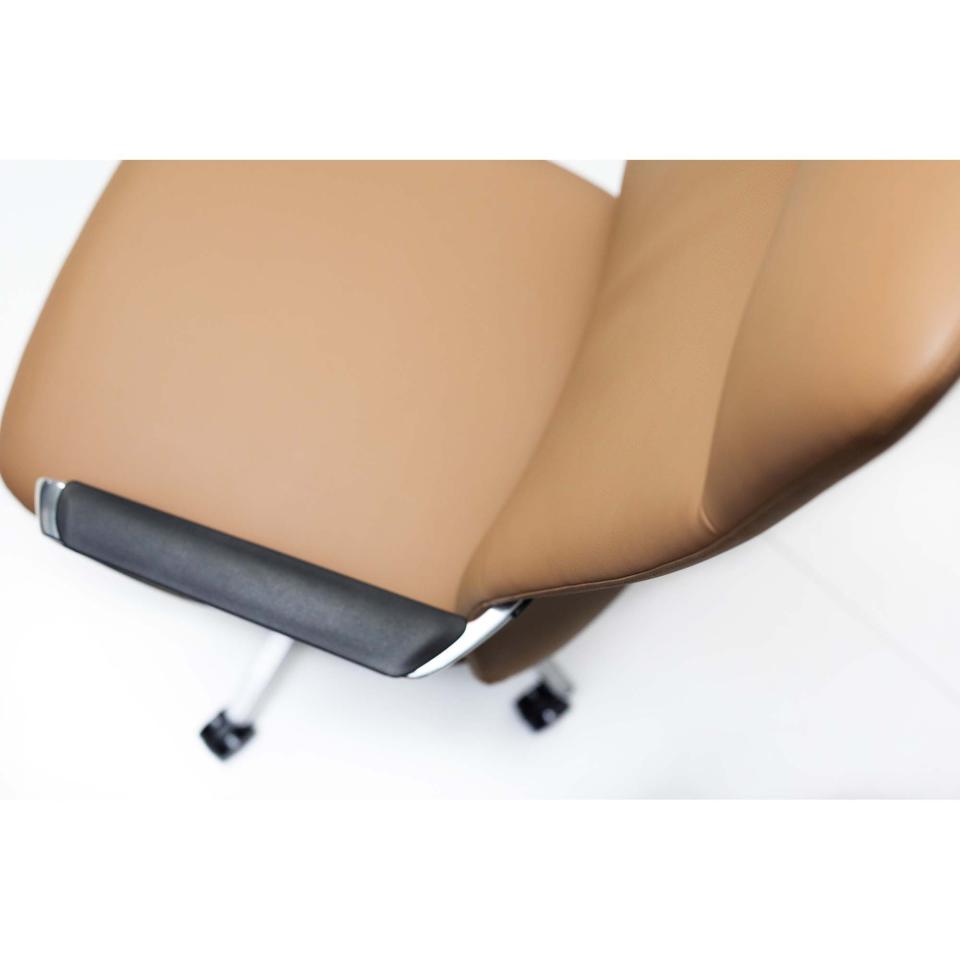 Chair Solutions Director Chair High Back Tan Leather Synchronised | Winc