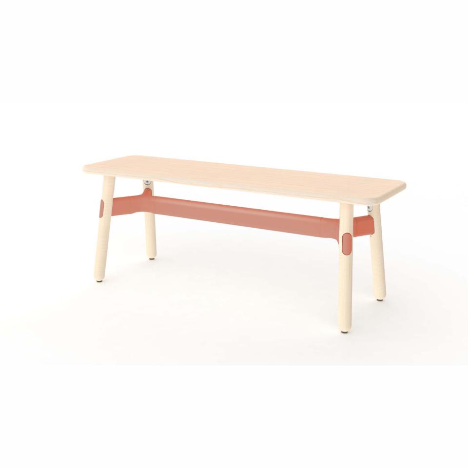 Thinking Works Okidoki+ Bench 1200 W x 450 D x 450mm H Ash Legs Pink ...
