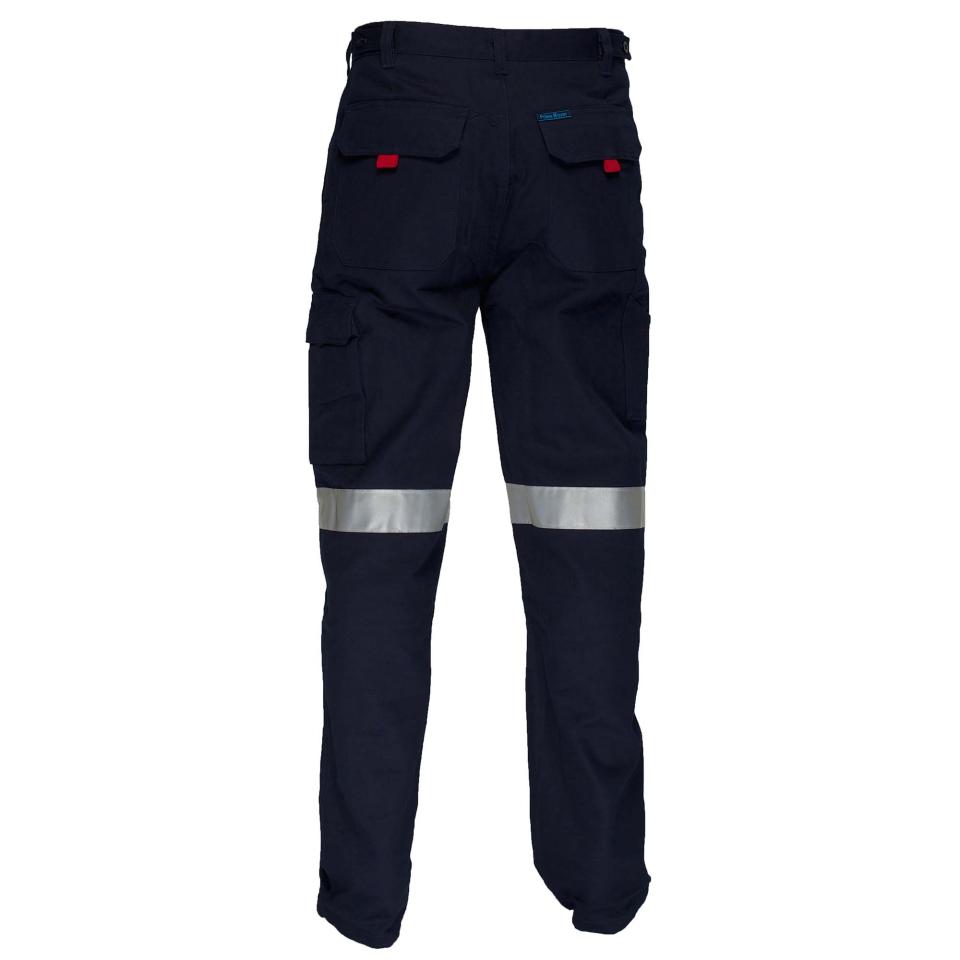 Prime Mover Wwp701K Cotton Drill Cargo Pants Reflective Tape Navy 87R ...