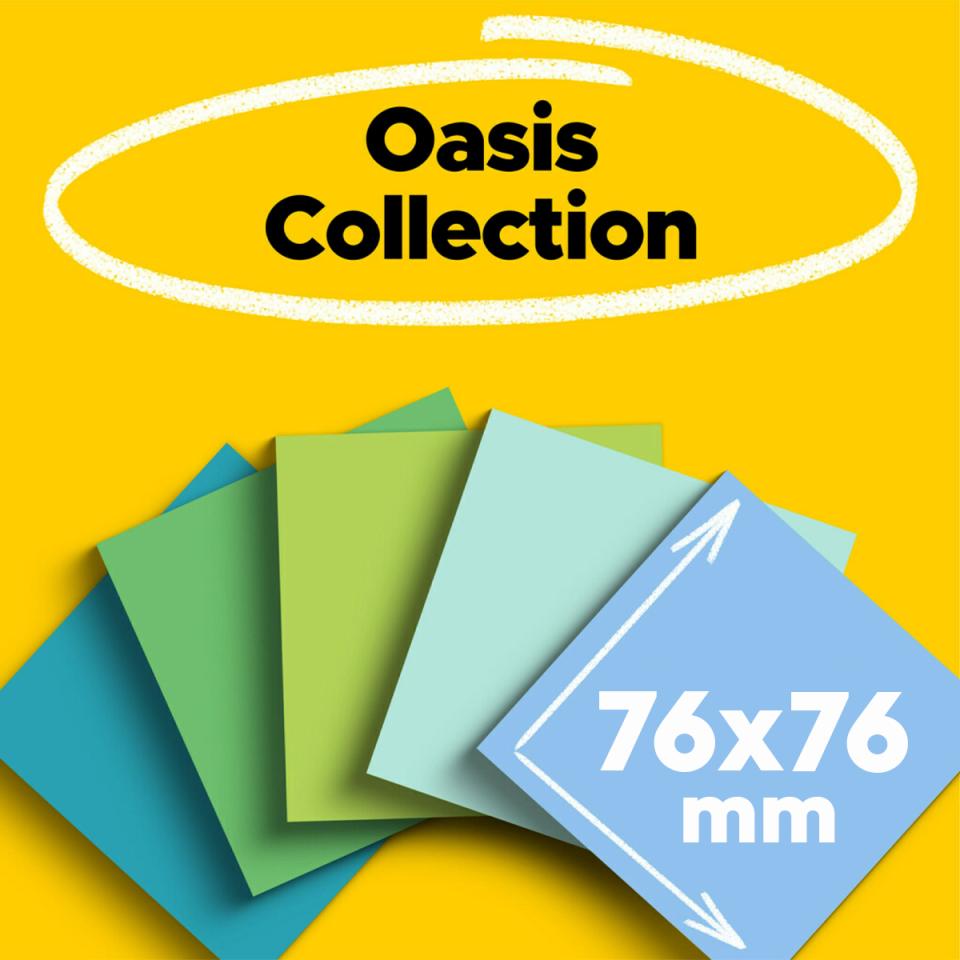 Post-it 100% Recycled Paper SS Notes 76x76 Oasis Pack 12 | Winc
