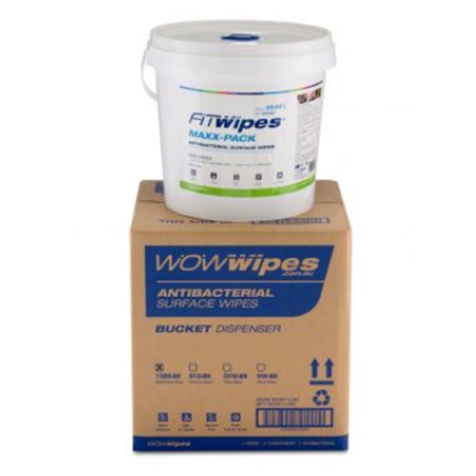 Wow Wipes Antibacterial Wipes Dispenser Bucket With 1200 Roll | Winc