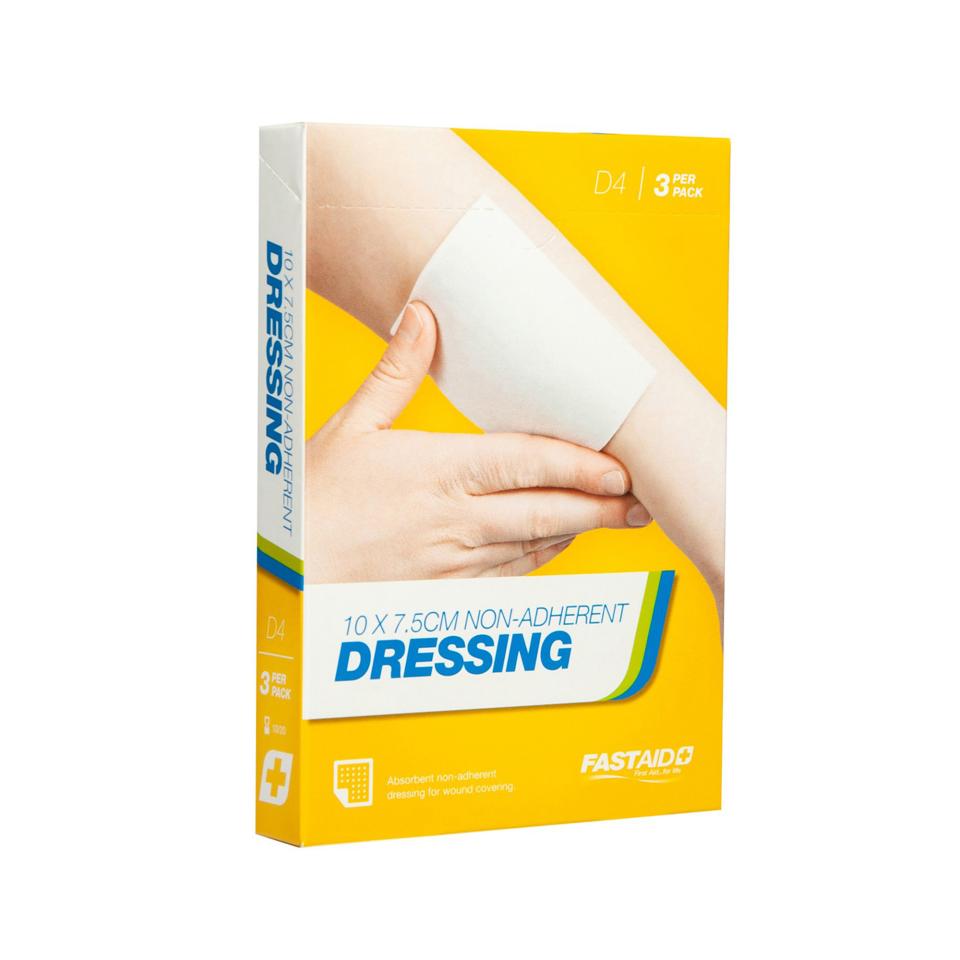 D4 FastAid Non-adherent Dressing 10x7.5cm Pack 3 | Winc