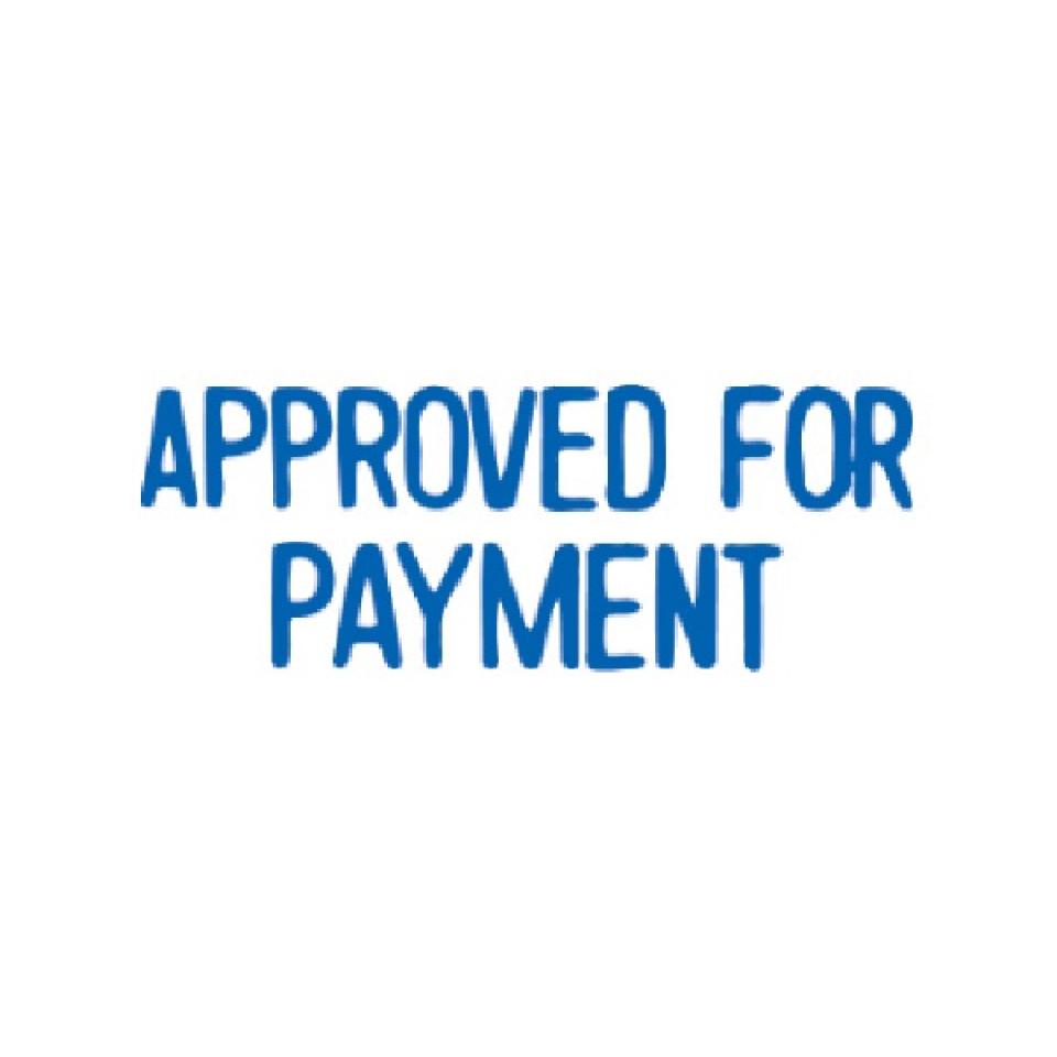 X-Stamper 'Approved For Payment' Self-Inking Stamp Blue Ink | Winc