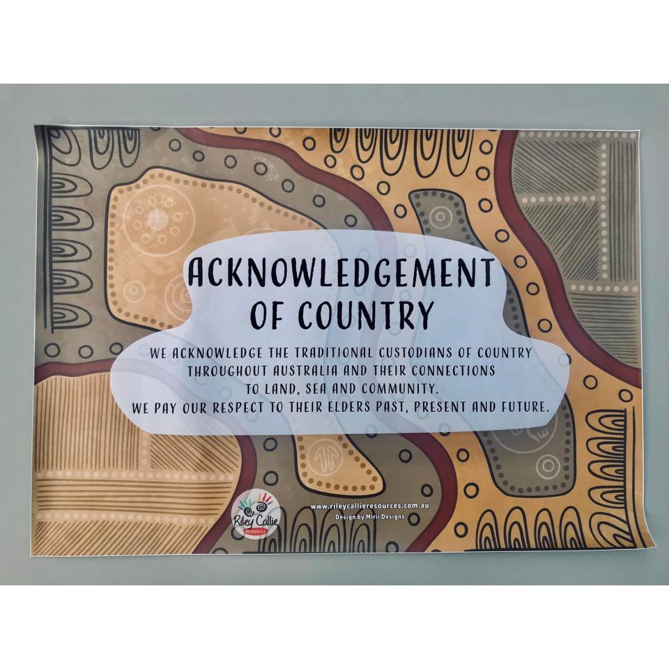 Riley Callie Resources Acknowledgement To Country Sign Brown | Winc