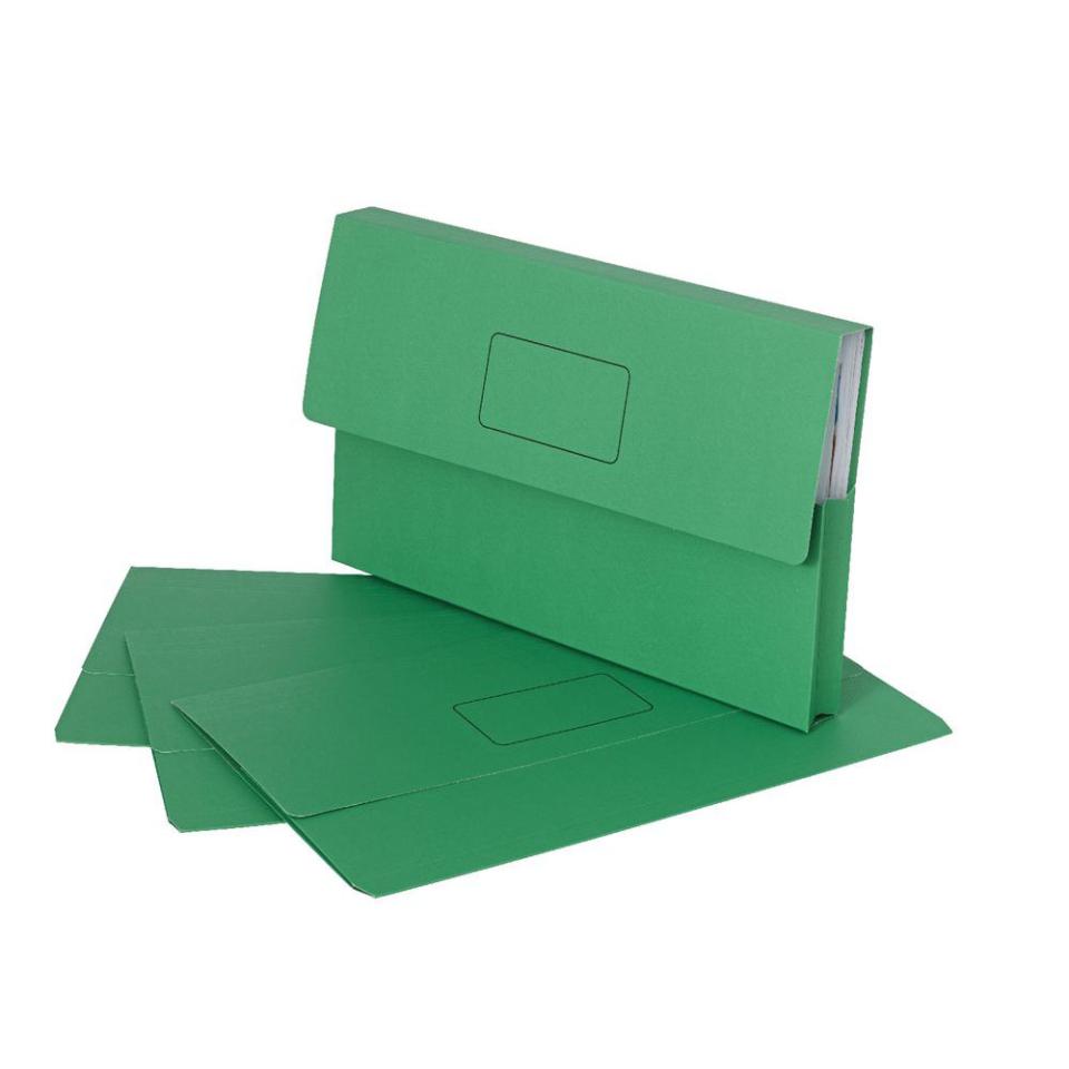 Marbig Slimpick Document Wallet Foolscap Bright Green Pk 10 | Winc