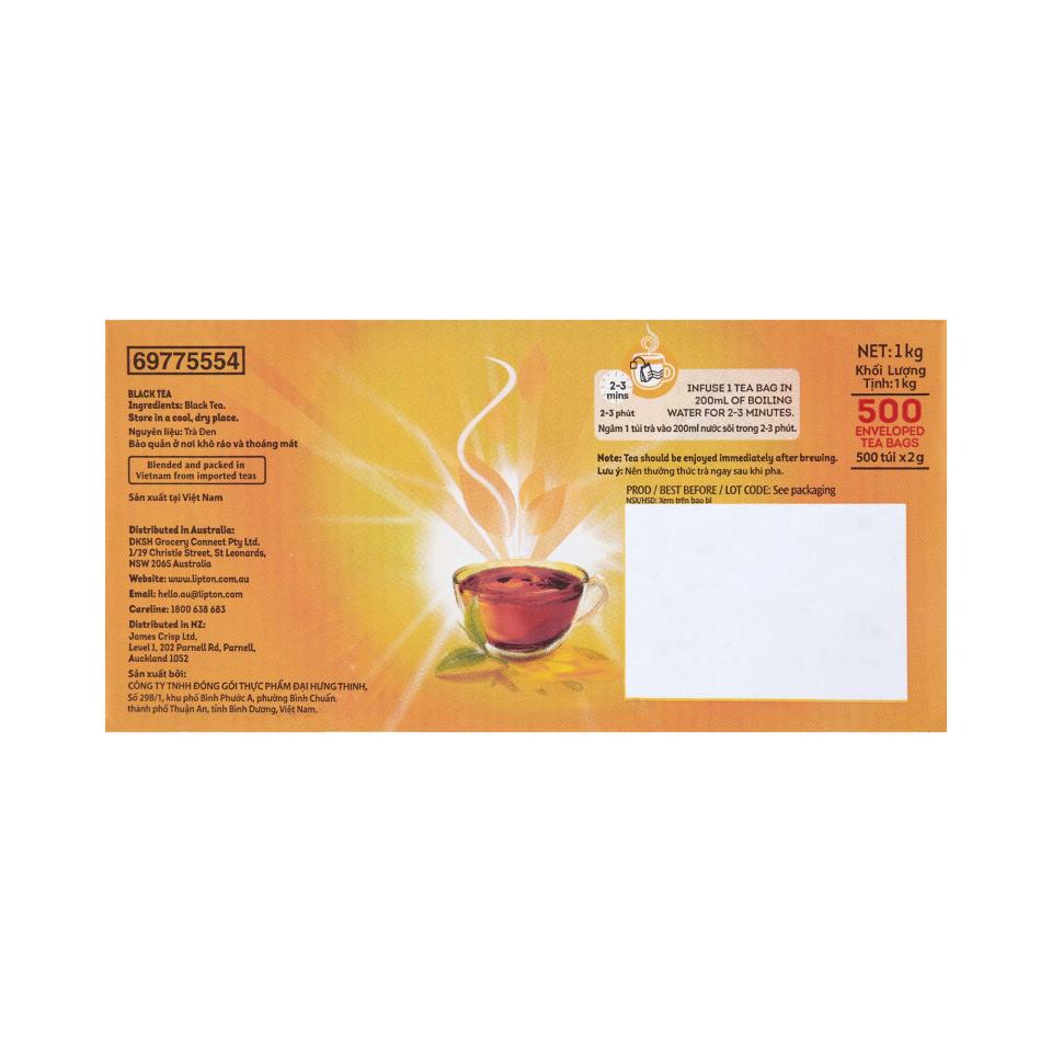Lipton Yellow Label Gold Black Enveloped Tea Bags Carton 500 | Winc