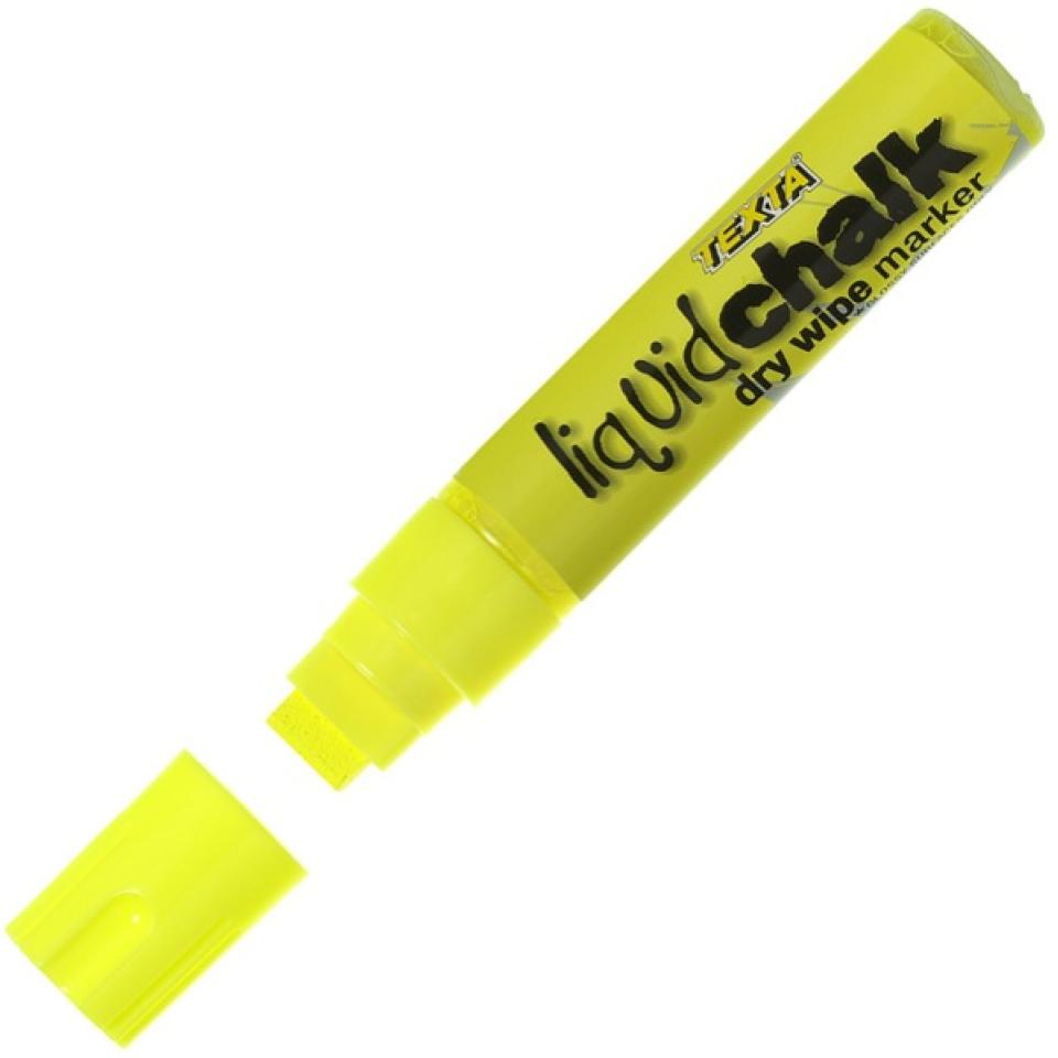Texta Liquid Chalk Marker Dry-Wipe Jumbo Chisel Tip 15.0mm Yellow | Winc
