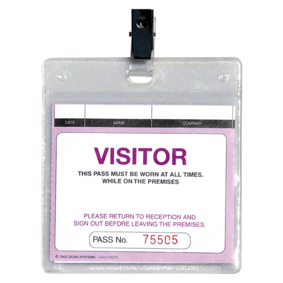 Zions Corporate Visitors Security Format Register Plastic Wallet Clip 