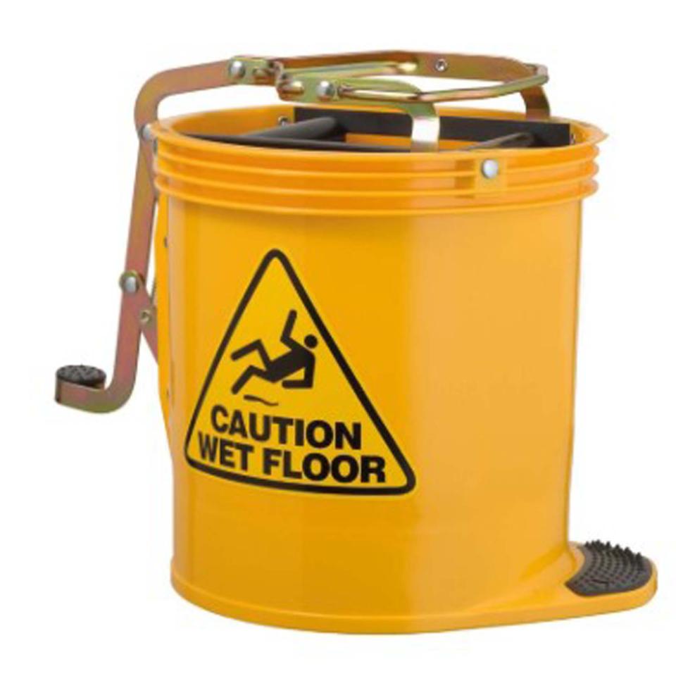 Cleera Mop Bucket Heavy Duty Plastic Foot Pedal Wringer On Wheels 15 ...