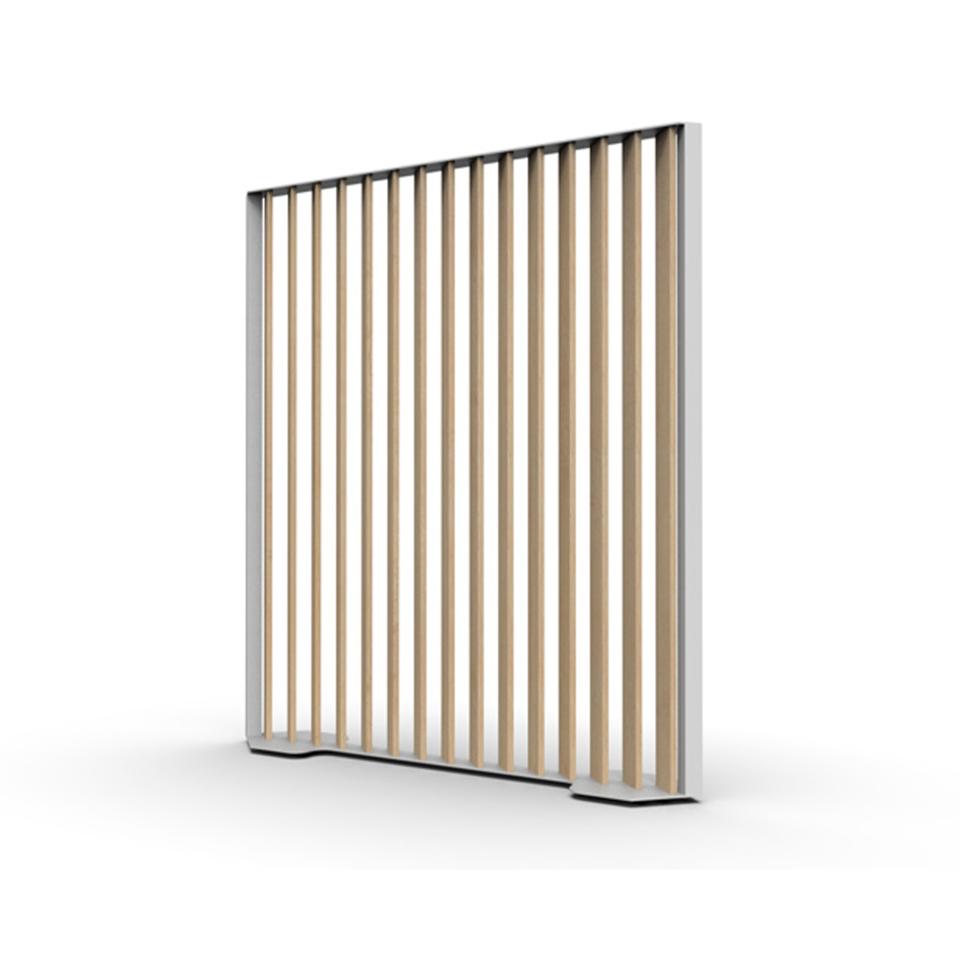 Timber Privacy Screen White Powdercoat Timber Laminate Slats | Winc